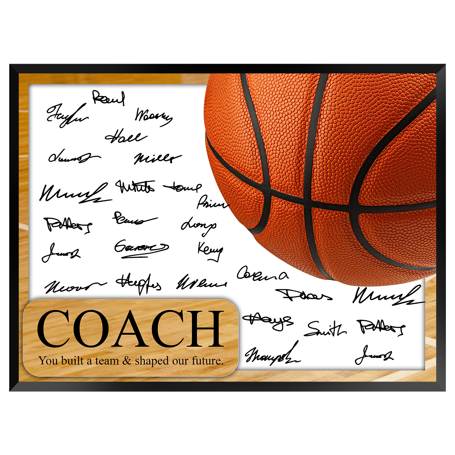 Basketball Coach Signature Plaque 1 – Team Autograph Gift – Awards Co