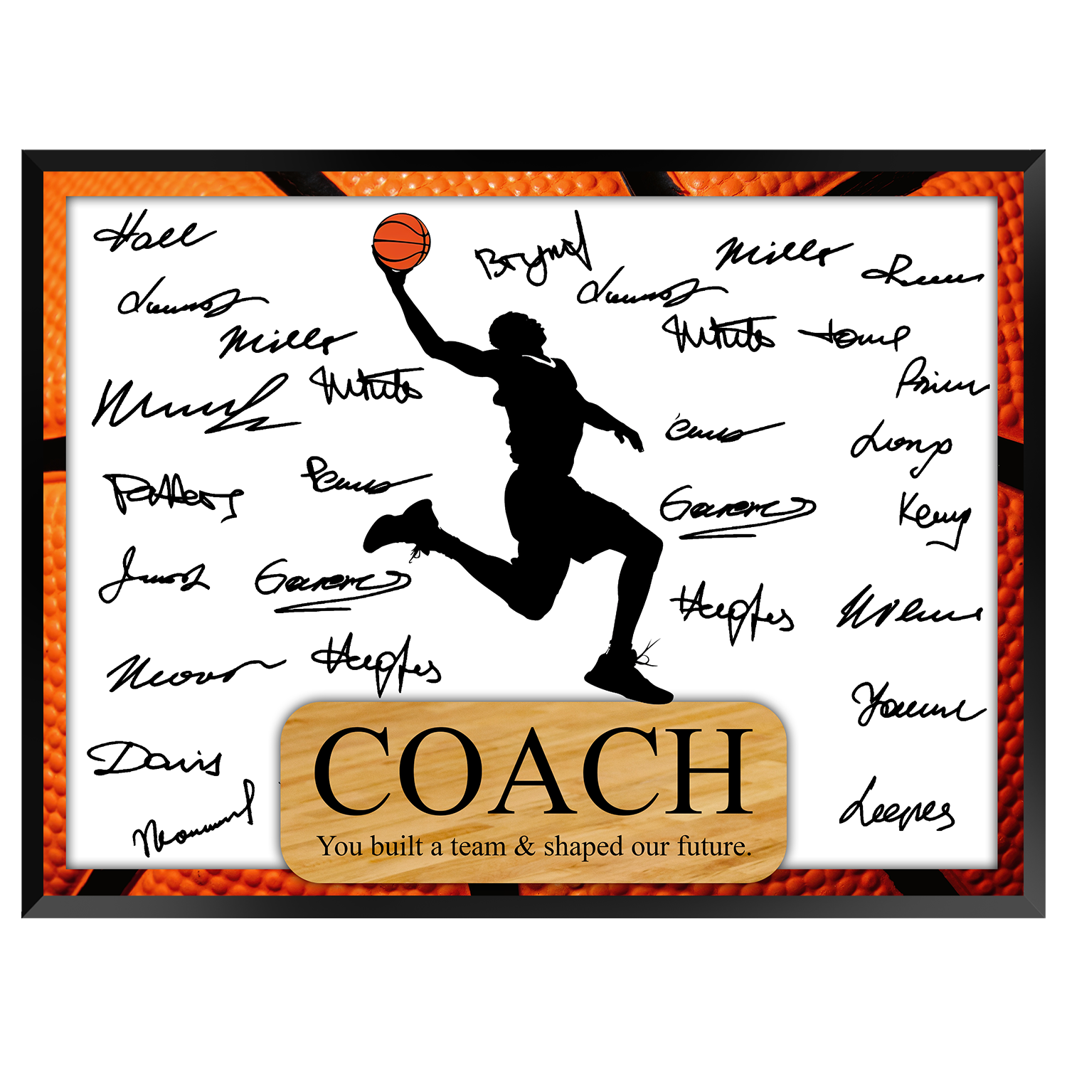 Basketball Coach Signature Plaque 2 – Team Autograph Gift – Awards Co